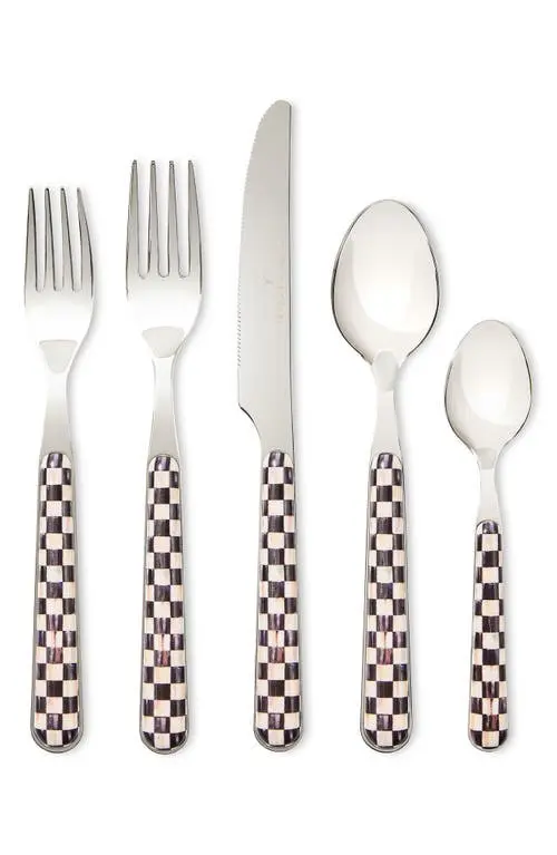 MACKENZIE-CHILDS Courtly Check Bistro 5-piece Place Setting - Black
