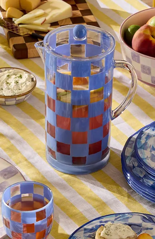 MACKENZIE-CHILDS Check Acrylic Pitcher