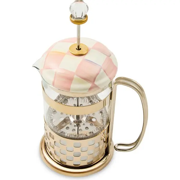 MACKENZIE-CHILDS Check French Press - Rosy