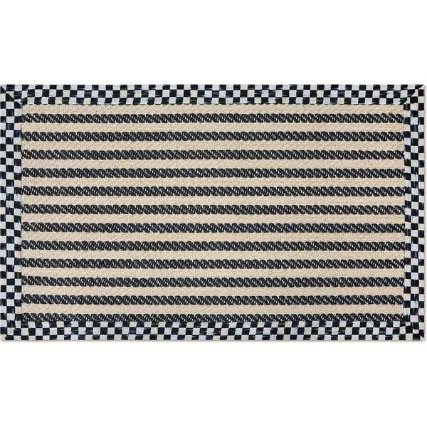 MACKENZIE-CHILDS Courtly Check Herringbone Stripe Indoor Rug - Black