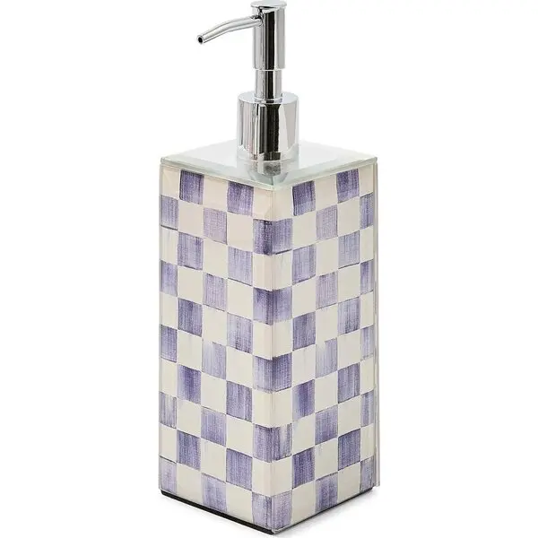 MACKENZIE-CHILDS Check Glass Soap Pump - Violet
