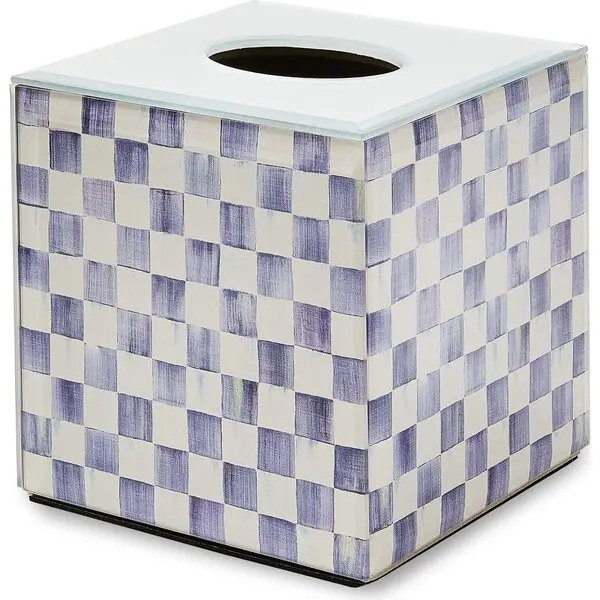 MACKENZIE-CHILDS Check Boutique Tissue Box Cover - Violet