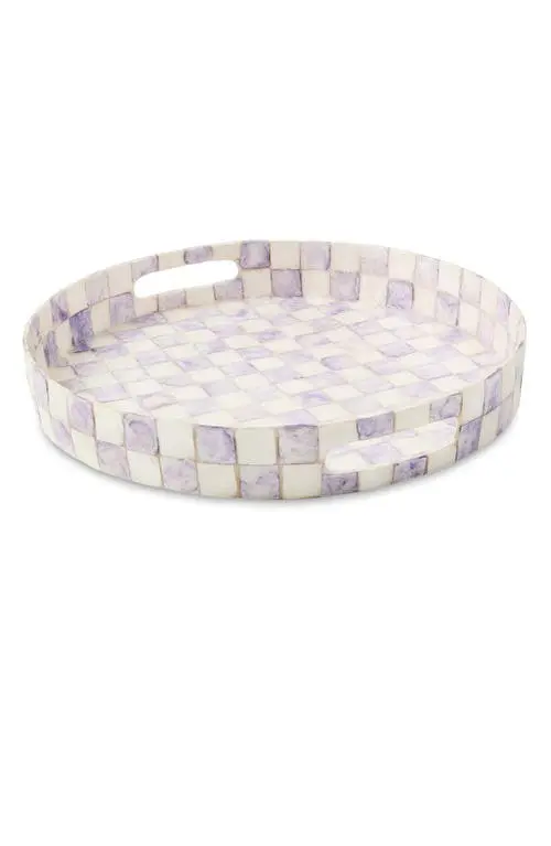 MACKENZIE-CHILDS Check Capiz Round Tray