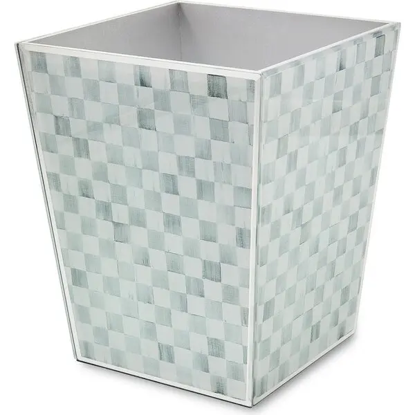 MACKENZIE-CHILDS Check Waste Bin - Sterling