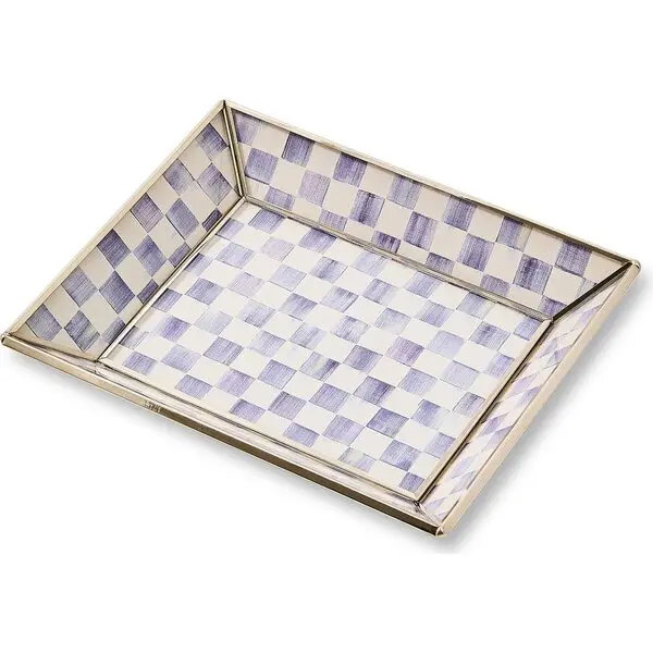 MACKENZIE-CHILDS Check Small Glass Tray - Violet