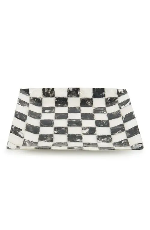 MACKENZIE-CHILDS Courtly Check Capiz Catchall Tray