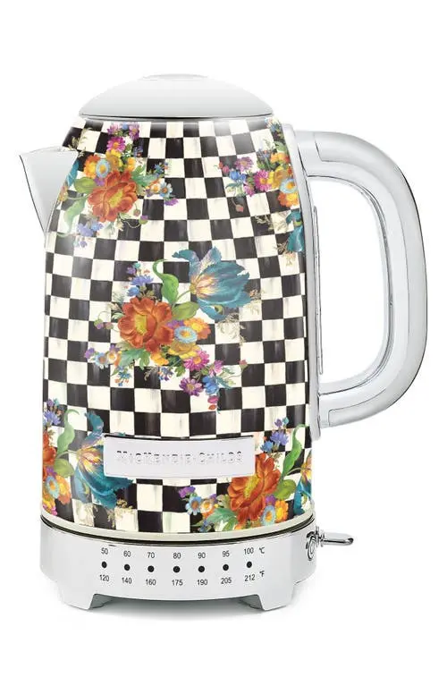 MACKENZIE-CHILDS Courtly Flower Market Electric Kettle - Black