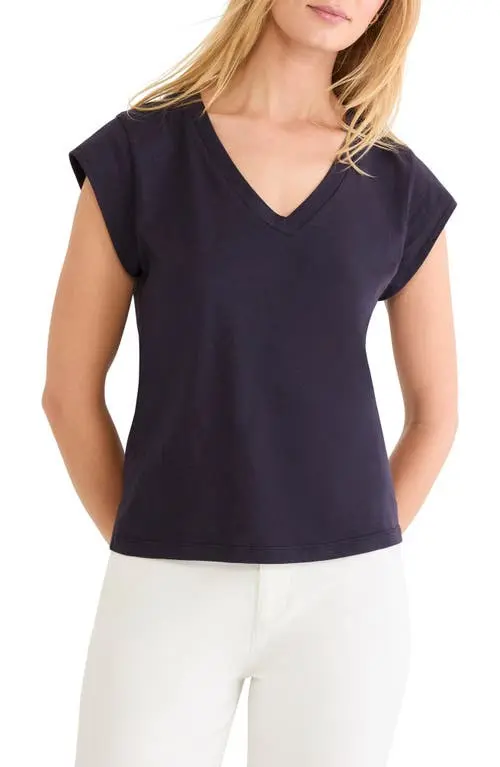 NIC+ZOE Cotton Cap-sleeve T-shirt - Dark Indigo