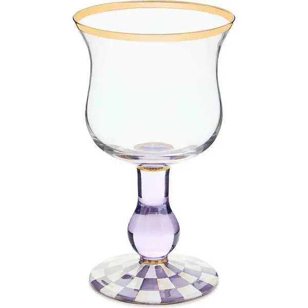 MACKENZIE-CHILDS Check Wine Glass - Violet