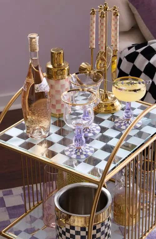 MACKENZIE-CHILDS Check Wine Glass