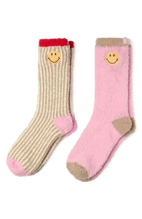 Barefoot Dreams Cozychic® Smiley Assorted 2-pack Crew Socks