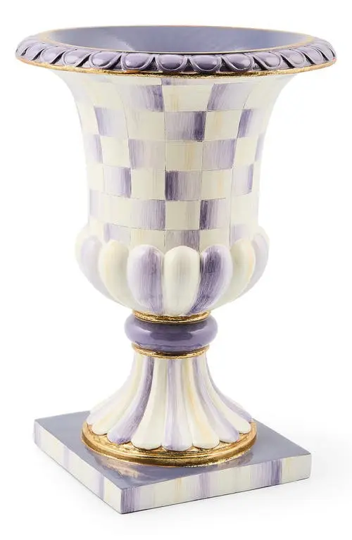 MACKENZIE-CHILDS Check Pedestal Tabletop Urn