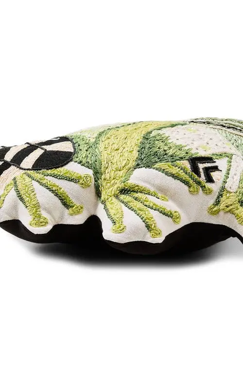MACKENZIE-CHILDS Frog Prince Shaped Throw Pillow