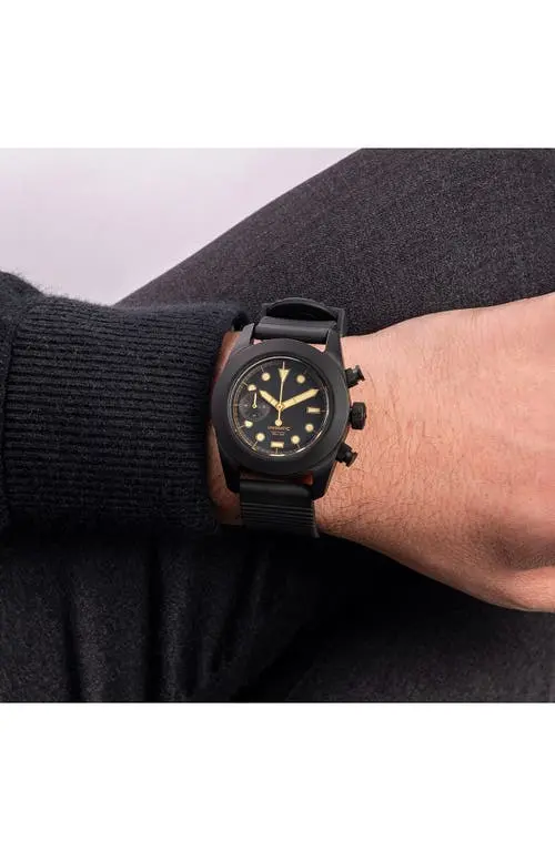 UNIMATIC Fixed Bezel Chronograph Silicone Strap Watch - Black