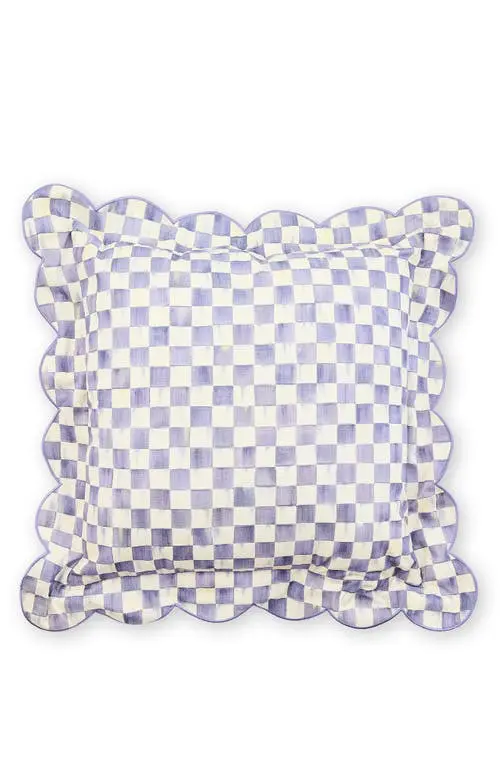 MACKENZIE-CHILDS Check Reversible Scalloped Throw Pillow - Violet