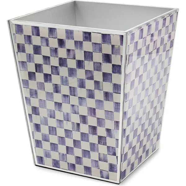MACKENZIE-CHILDS Check Waste Bin - Violet