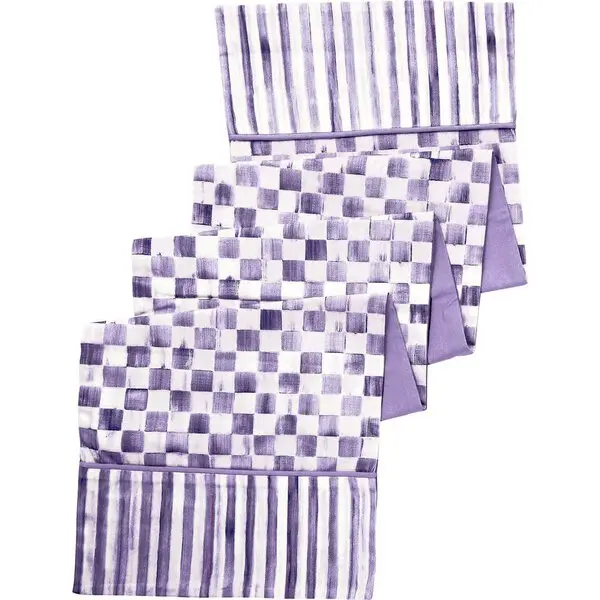 MACKENZIE-CHILDS Check Table Runner - Violet