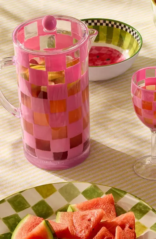 MACKENZIE-CHILDS Check Acrylic Pitcher