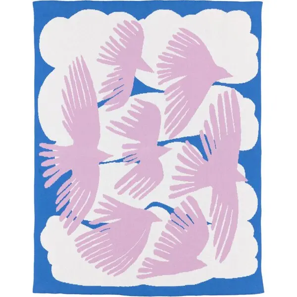 BIQUETTE Crows Knit Throw Blanket - Perch