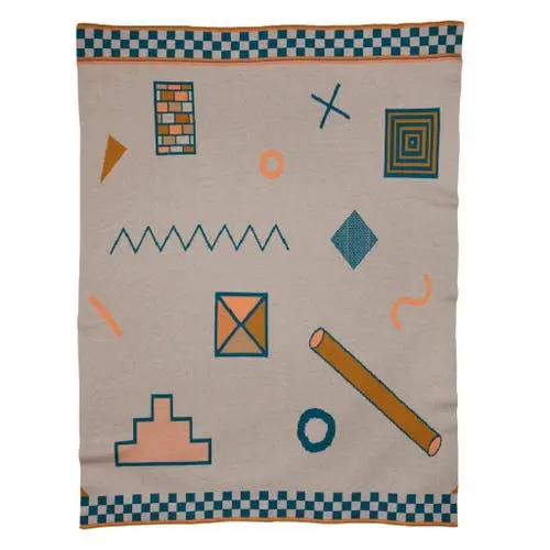 BIQUETTE Shapes Knit Throw Blanket - Secondary