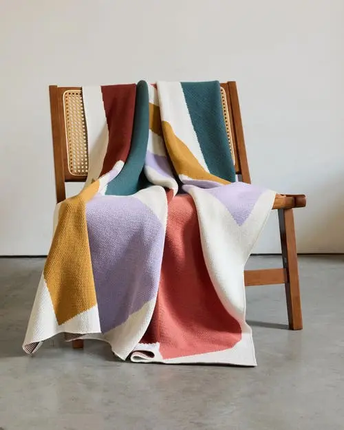 BIQUETTE Easy Breezy Knit Throw Blanket - Half Tones