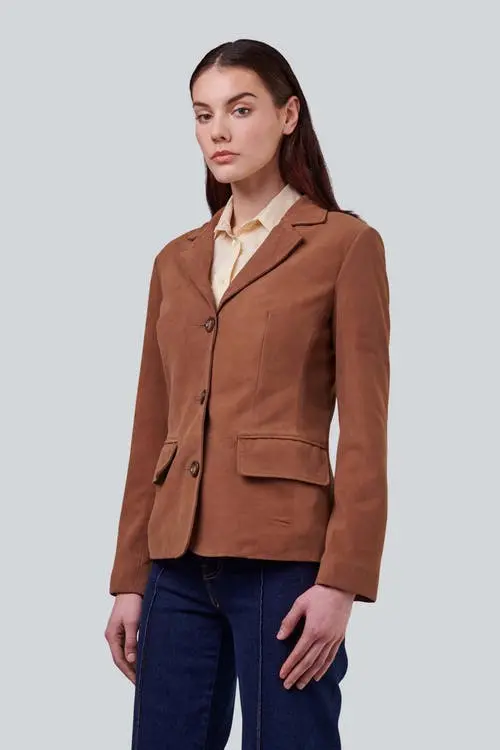 FURNIQ UK Esther Suede Jacket - Chestnut