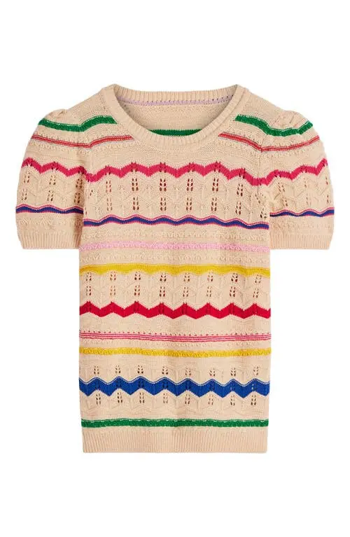 Boden Monica Stripe Pointelle Stitch Top
