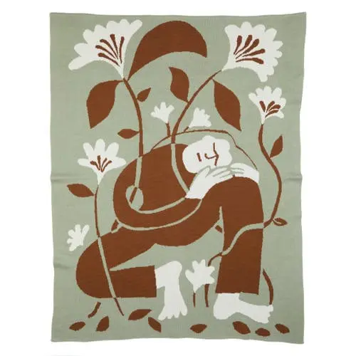 BIQUETTE Grow Knit Throw Blanket - Jade