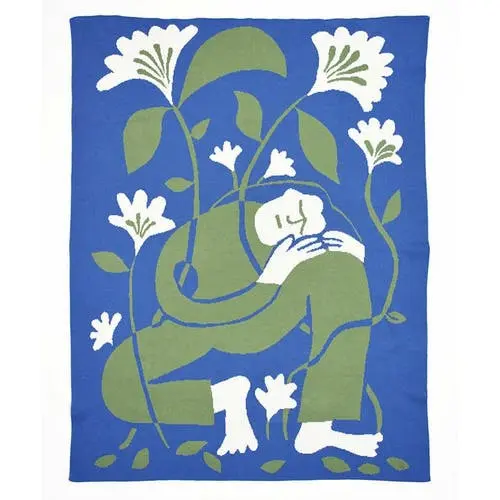 BIQUETTE Grow Knit Throw Blanket - River