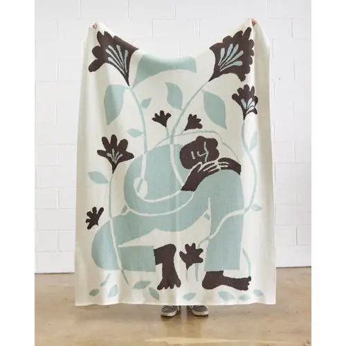 BIQUETTE Grow Knit Throw Blanket - Spring