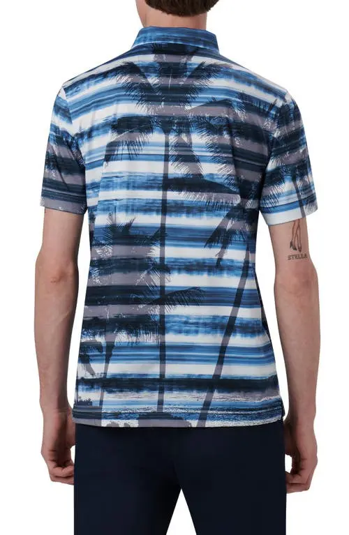 Bugatchi Hendrix Digital Print Pima Cotton Polo - Azure
