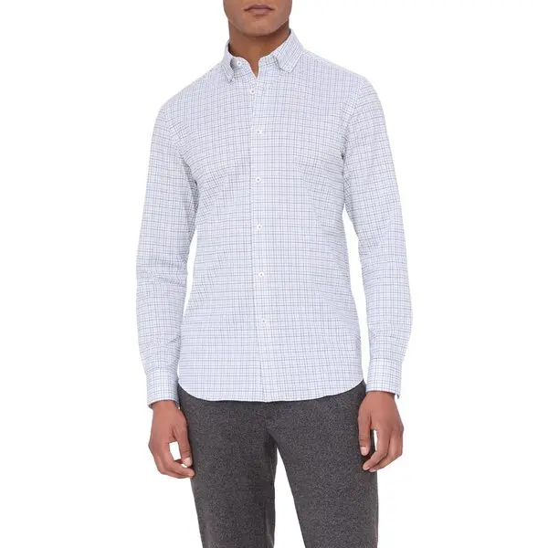 Bugatchi James Ooohcotton® Tattersall Check Button-down Shirt - Mocha
