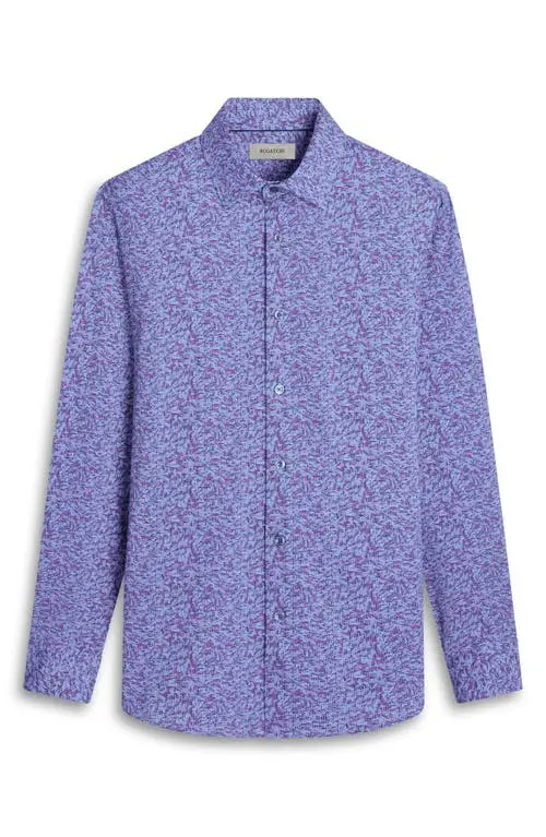 Bugatchi James Ooohcotton® Leaf Print Button-up Shirt - Plum