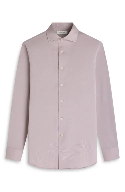 Bugatchi Devon Ooohcotton® Houndstooth Button-up Shirt - Sand