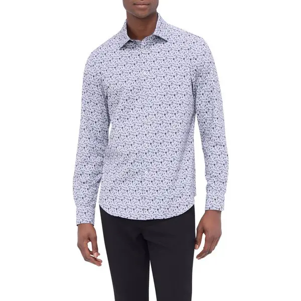 Bugatchi Jimmy Ooohcotton® Cocktail Print Button-up Shirt - Zinc