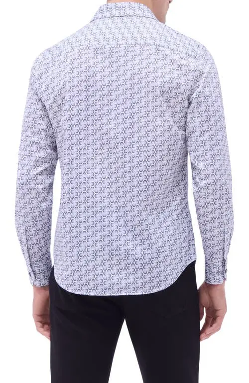 Bugatchi James Ooohcotton® Dot Print Button-up Shirt - Zinc