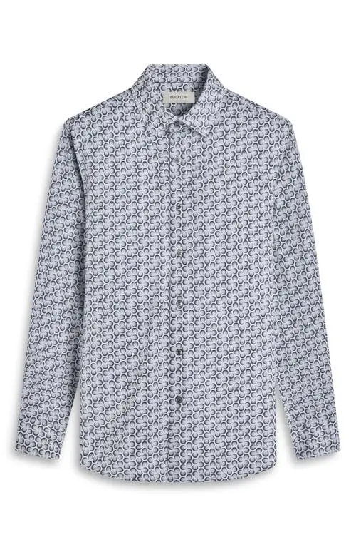 Bugatchi James Ooohcotton® Dot Print Button-up Shirt - Zinc
