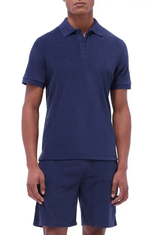 Bugatchi Cotton Blend French Terry Polo - Navy
