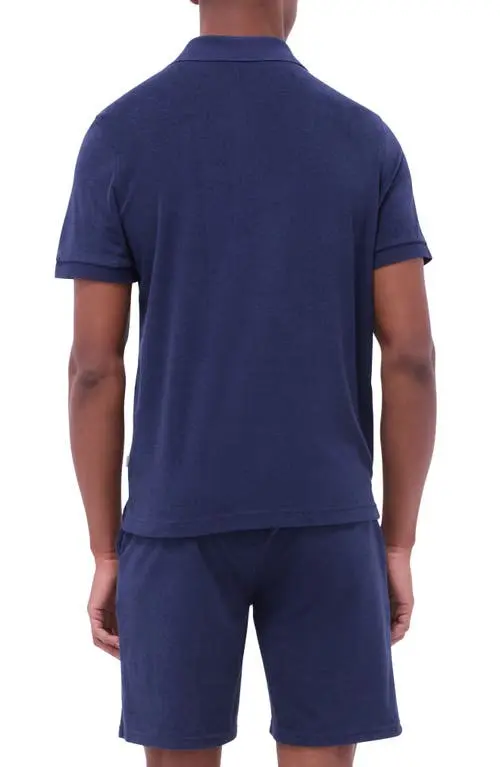 Bugatchi Cotton Blend French Terry Polo - Navy