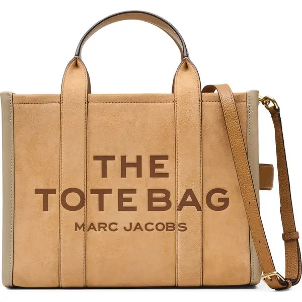 Marc Jacobs The Suede & Leather Medium Tote Bag - Sahara