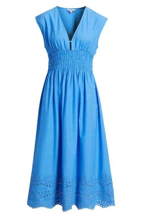 Rails Roxanne Eyelet Embroidered Cotton Midi Dress - Harbor Blue