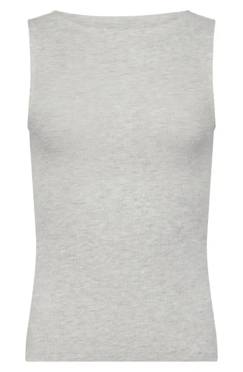 NUUDS Slinky Boat Neck Rib Tank - Heather Grey