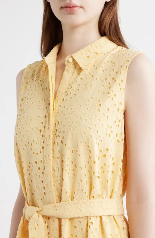 Kobi Halperin Eyelet Tie Waist Sleeveless Maxi Dress - Chamomile