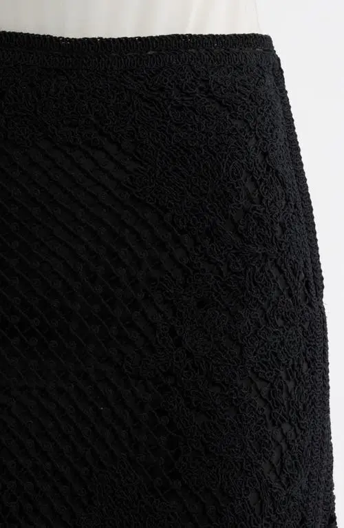 Kobi Halperin Lainey Open Stitch Maxi Skirt - Black