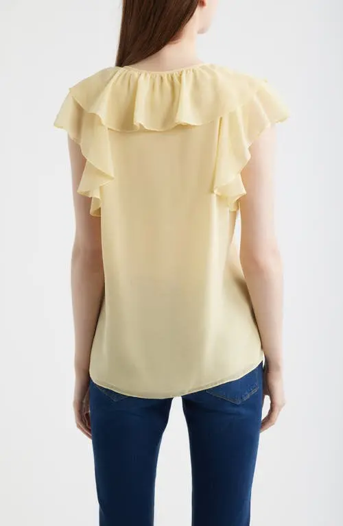 Kobi Halperin Maren Ruffle Cap-sleeve Top - Chamomile