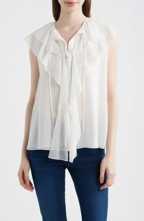 Kobi Halperin Maren Ruffle Cap Sleeve Top - White
