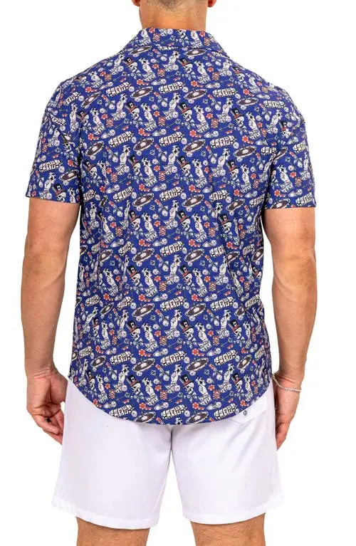 MACEOO Marthy Black Camp Shirt - Blue/black