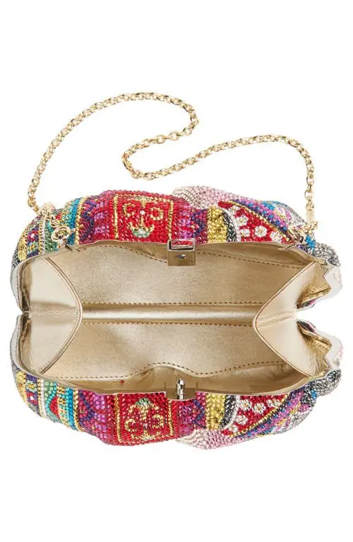 Judith Leiber Elephant Crystal Embellished Clutch - Silver Multi