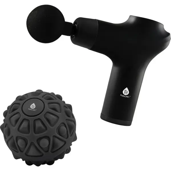 PURSONIC 3-speed Massage Gun & Vibrating Massage Ball - Black