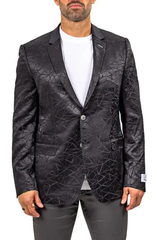 MACEOO Abstract Geometric Sport Coat - Black